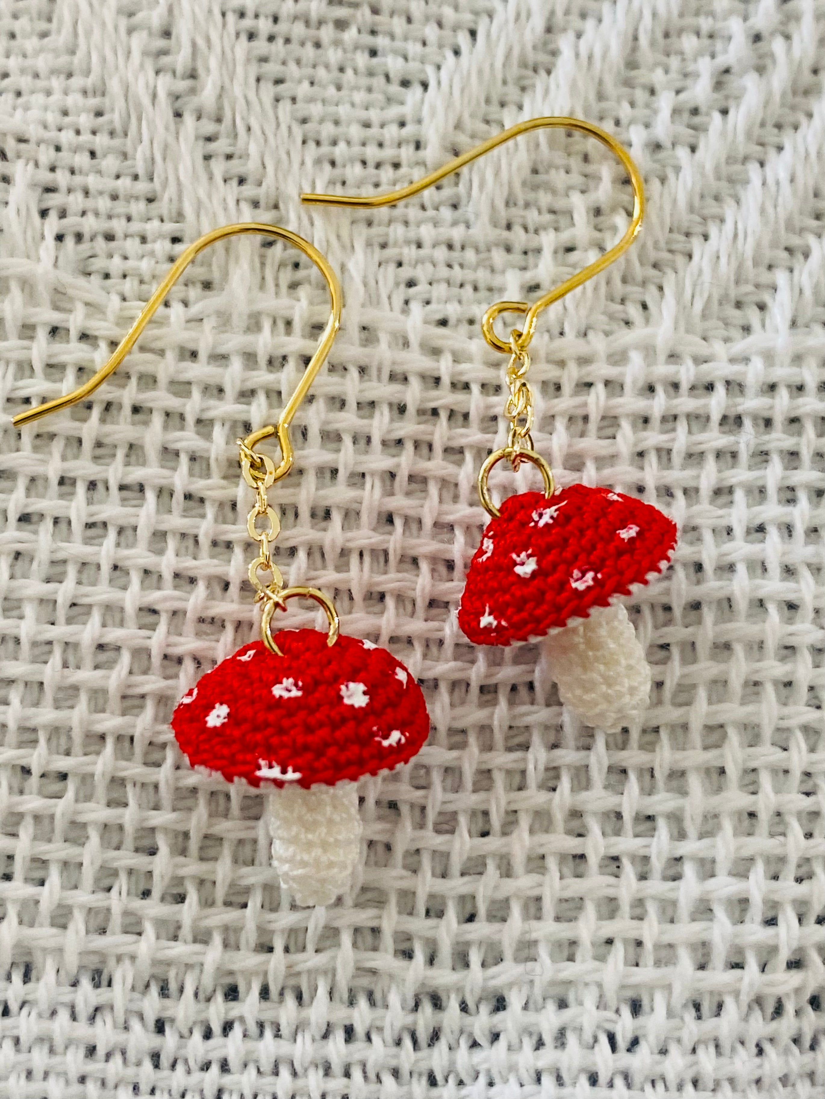 Micro Crochet Earring | Mushroom – LE.E Crochet